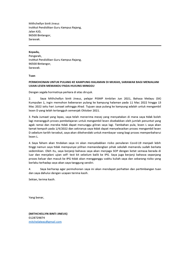 Contoh Surat Rasmi | PDF