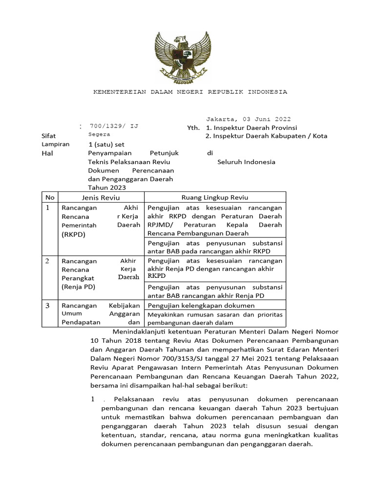 Petunjuk Reviu Dokumen 2023 | PDF