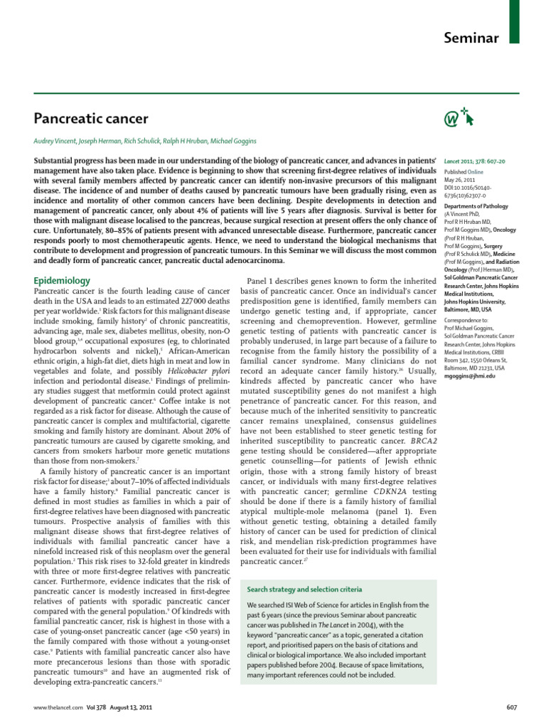 Pancreatic Cancer | PDF | Pancreatic Cancer | Cancer