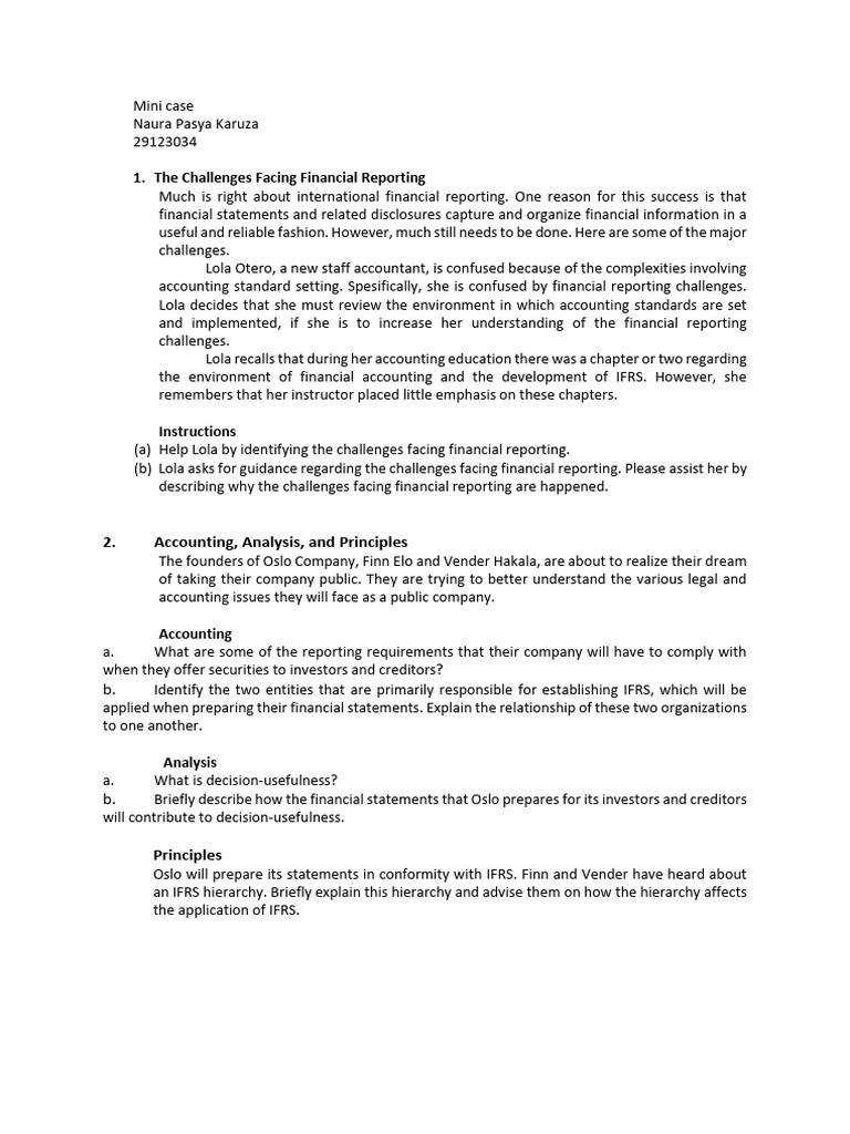 Naura Pasya Karuza - 29123034 - Mini Case 1 | PDF | International Financial Reporting Standards ...