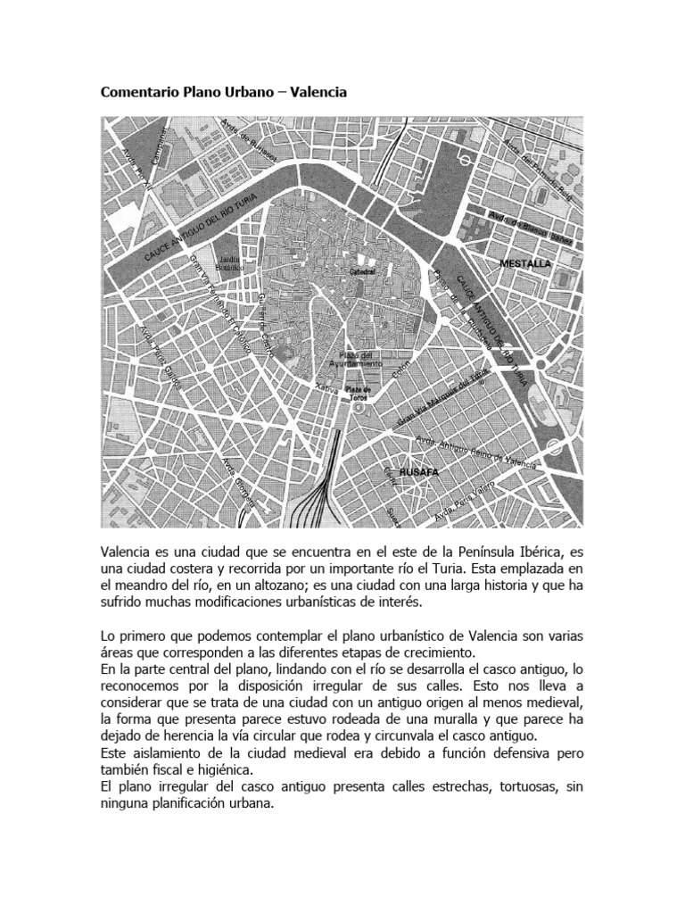Comentario Plano Urbano Comentado Valencia | PDF