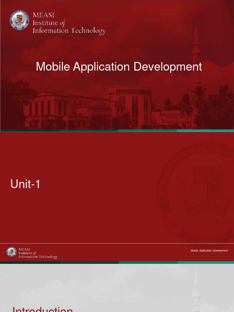 Introduction MAD Unit-1 | PDF | Mobile App | Application Software