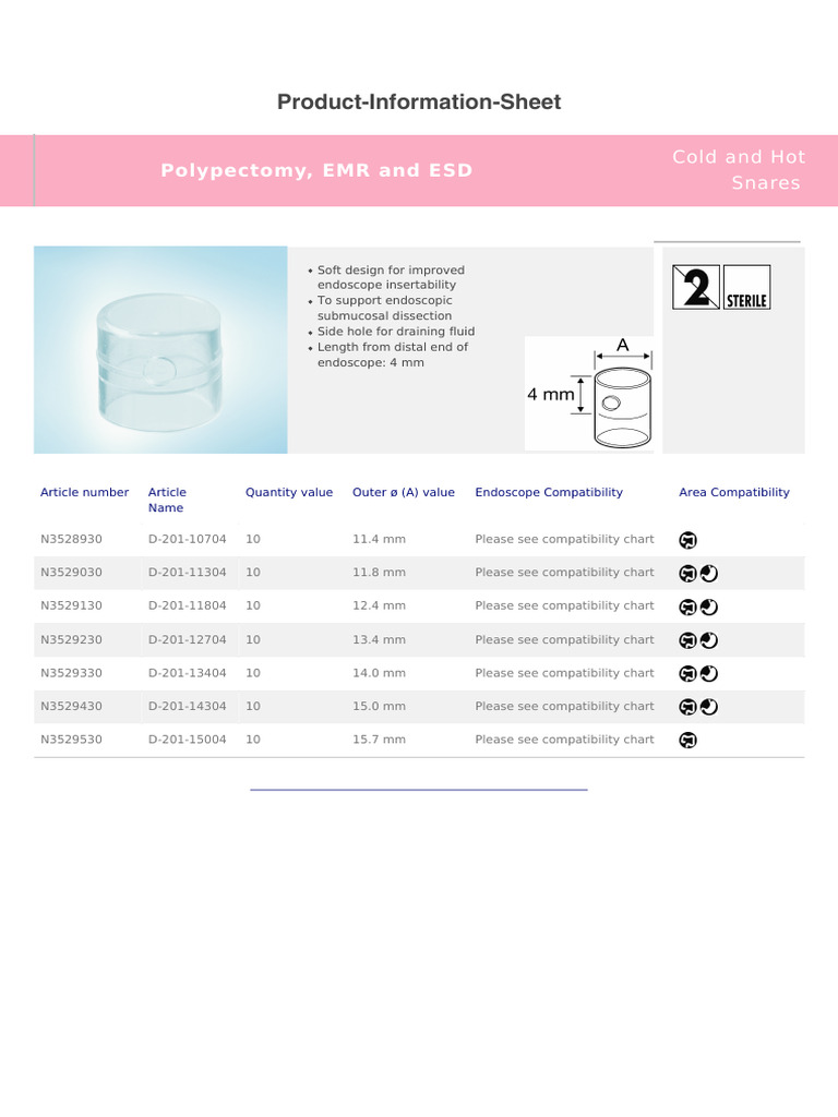 Product-Information-Sheet: Polypectomy, EMR and ESD | PDF