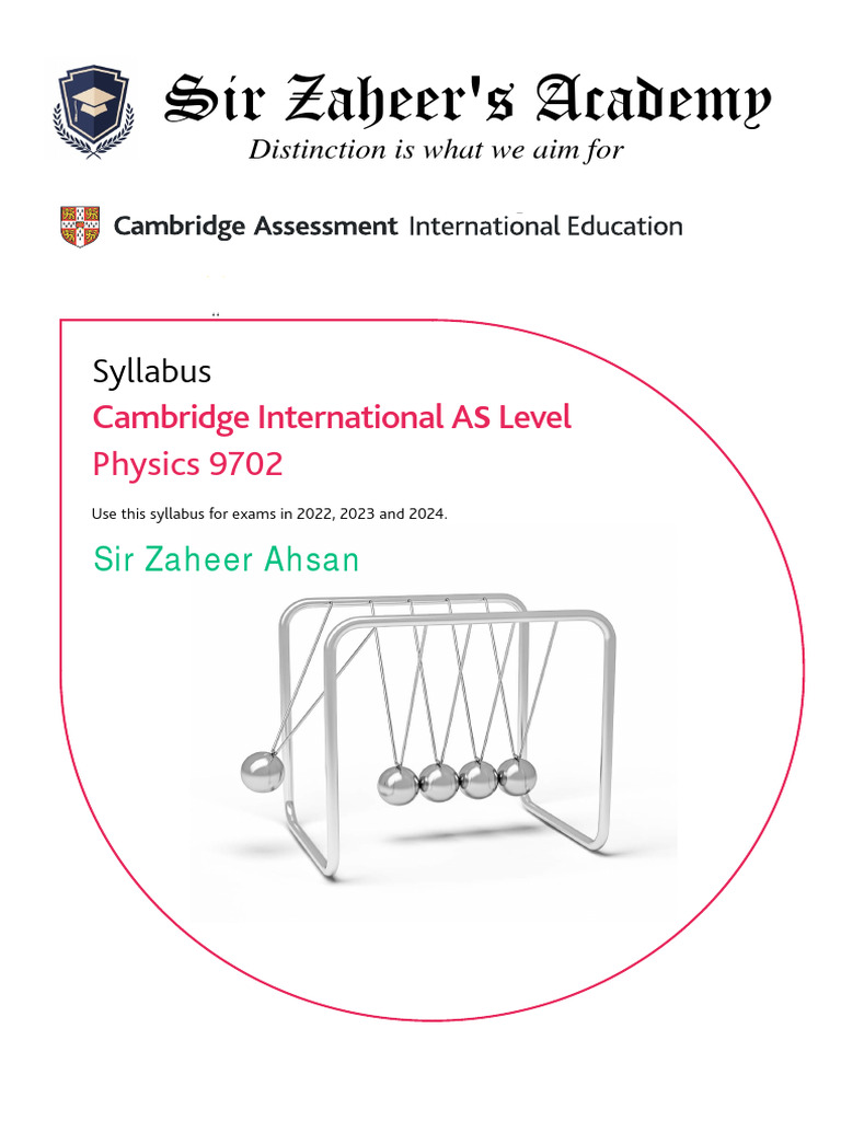 Cambridge AS Level Physics Syllabus 2022-2024 | PDF | Quark | Waves