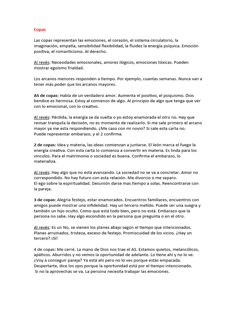 Arcano Copas | PDF | Amor | Las emociones