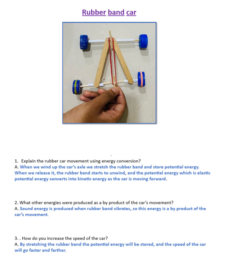 Ganesh - Science Project - Rubber Band Car | PDF
