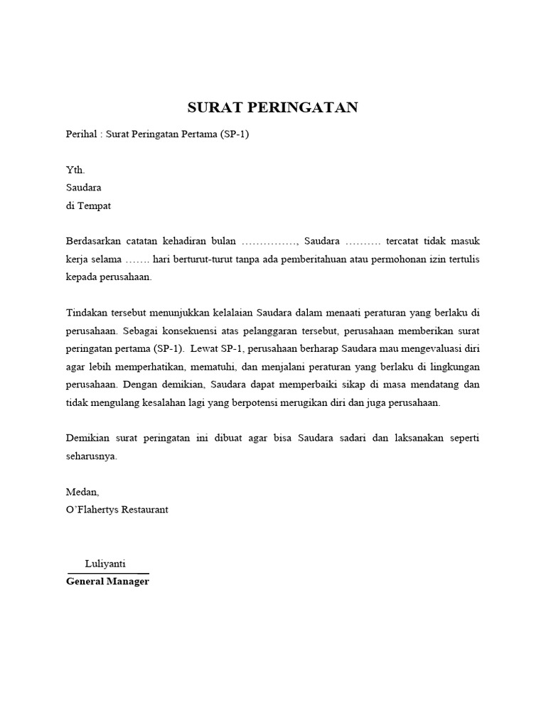 Surat Peringatan | PDF