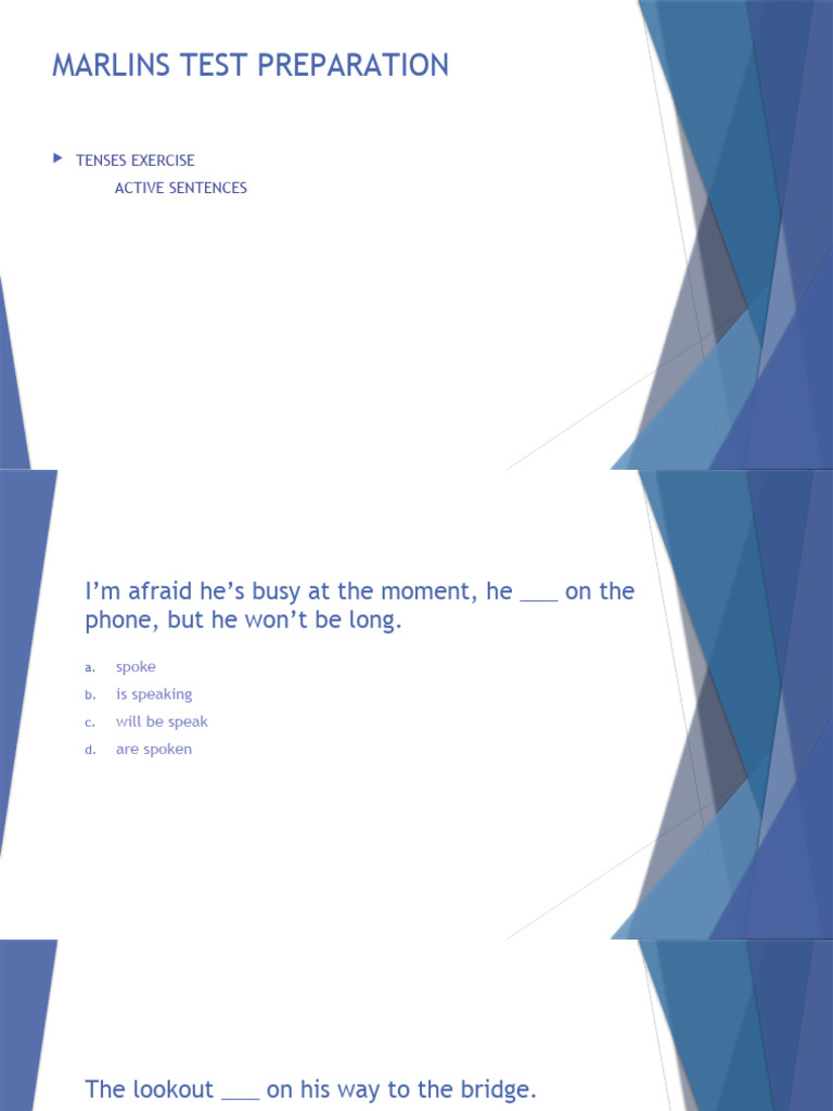 Marlins Test - Active Sentences | PDF