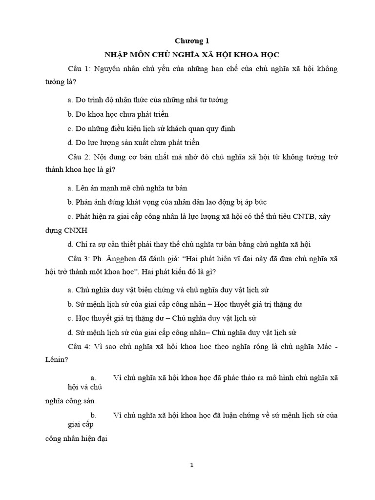 CNXHKH Định Hướng Ôn Tập Sách | PDF