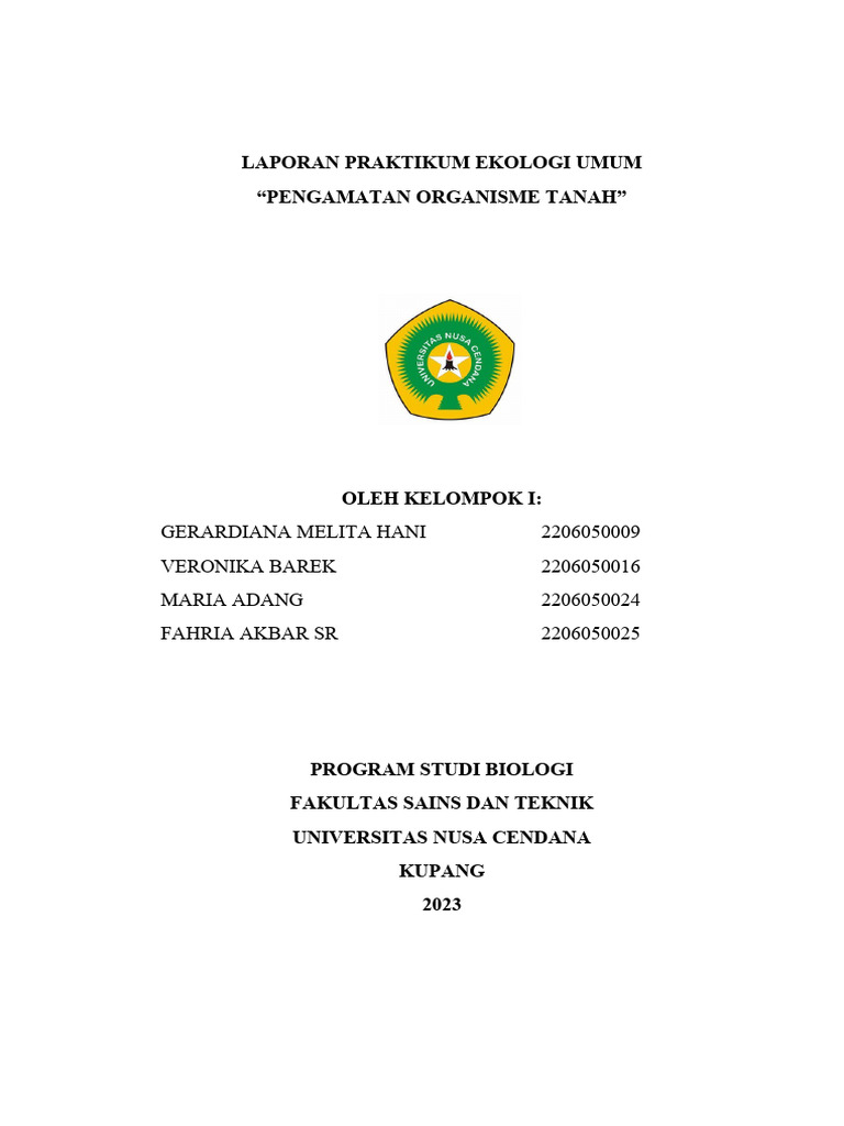 Laporan Praktikum Ekologi Umum I | PDF