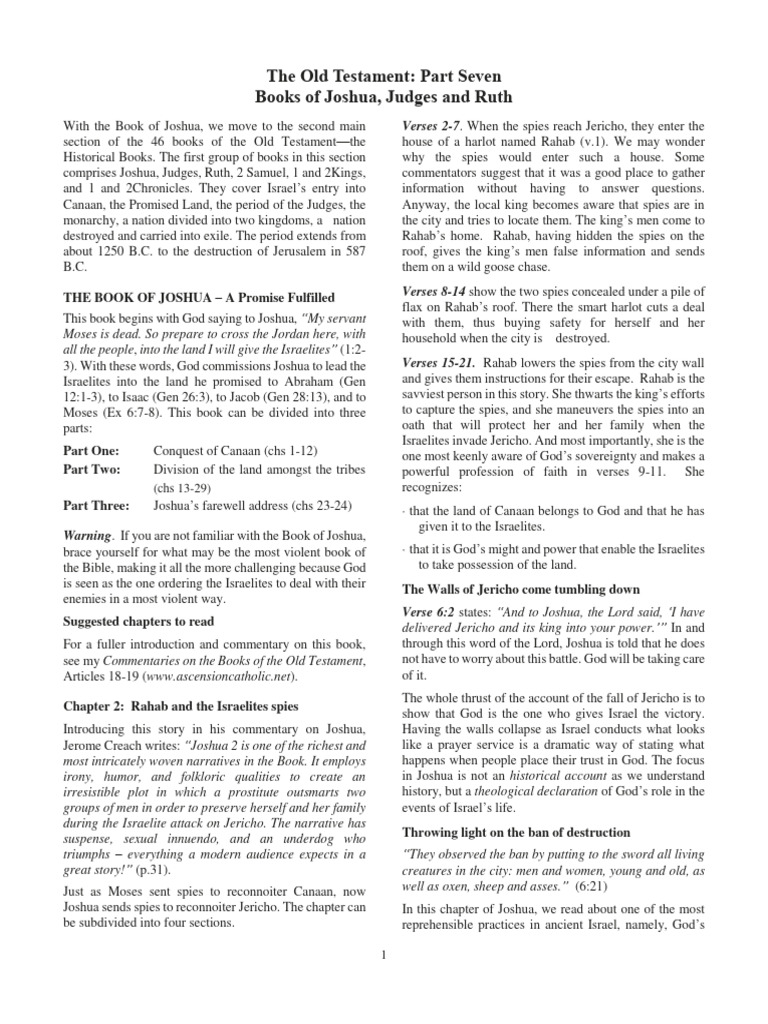 Old Testament Overview: Joshua to Judges | PDF | Samson | Ruth ...