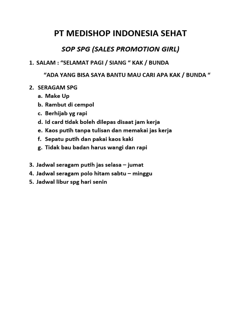 Sop SPG | PDF | Karier & Perkembangan | Pengembangan Diri
