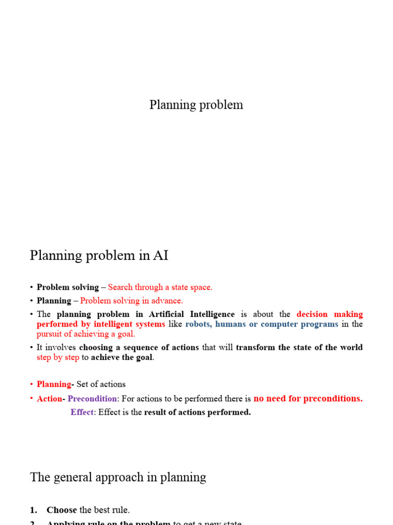 Planning Problem Strips | PDF | Artificial Intelligence | Intelligence (AI) & Semantics