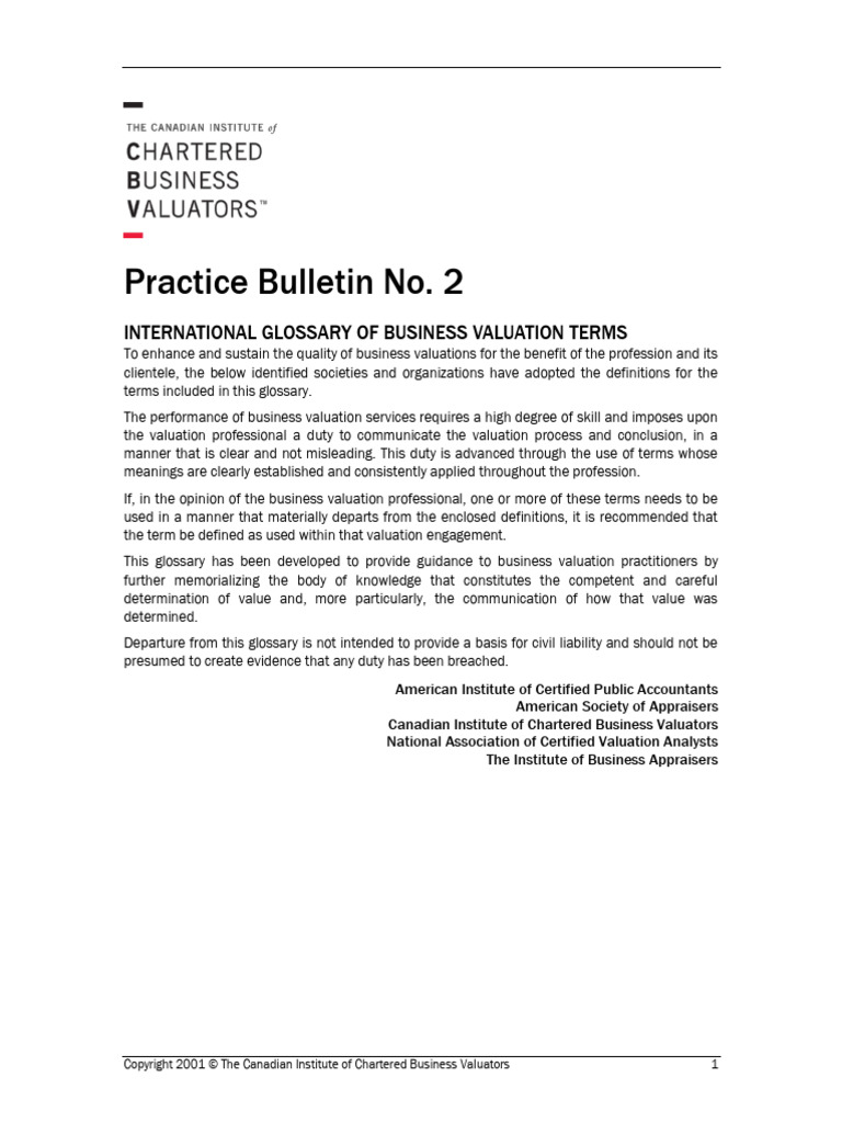 Tab 25 - CICBV. Practice Bulletin No. 2 International Glossary of ...