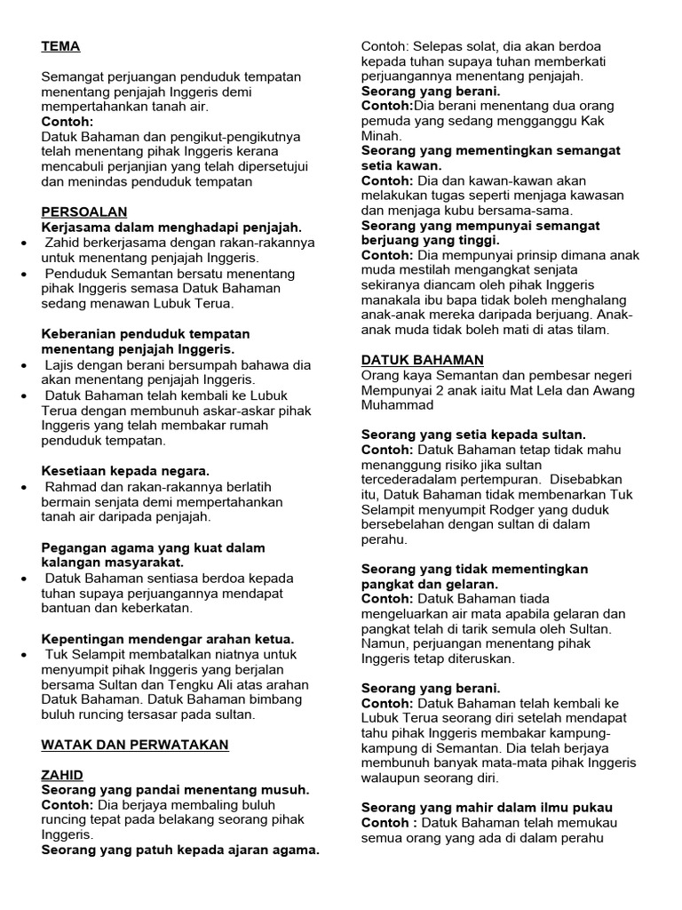 Darah Setitik Di Semantan Nota Pdf