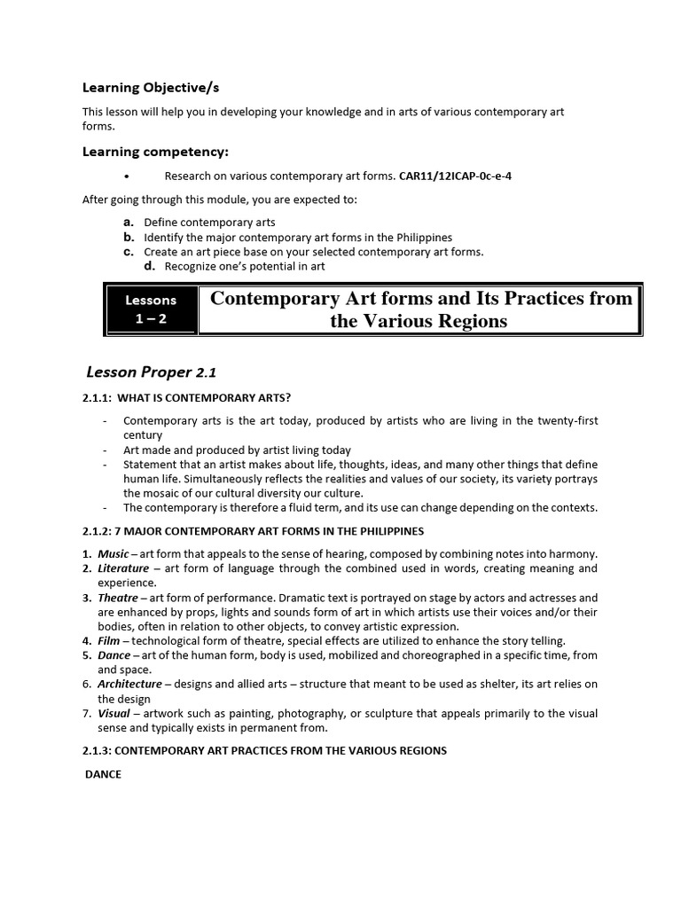 Cpar Module 1 and 2 | PDF | Cebu | The Arts