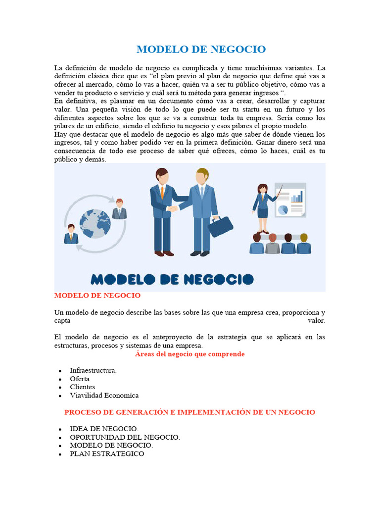 Modelo de Negocio | PDF | Modelo de negocio | Business