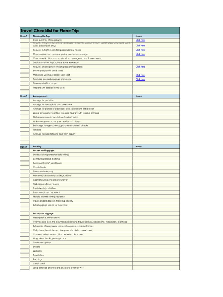 Travel Checklist For Plane Trip en 20200715v2 - tcm33 10418 | PDF ...