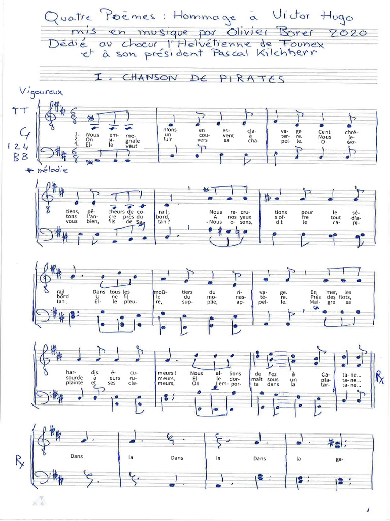 Partition Finale Quatre Poèmes Hommage À Victor Hugo | PDF