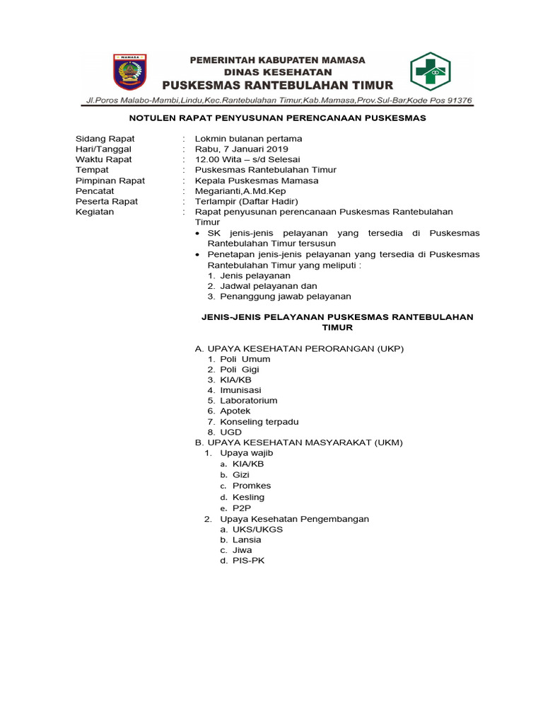 Notulen Rapat PTP | PDF | Kesehatan Holistik