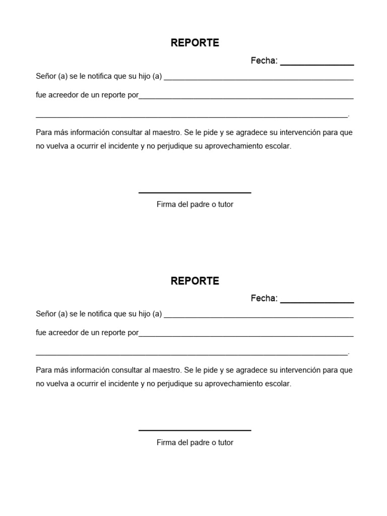 Reporte Escolar | PDF