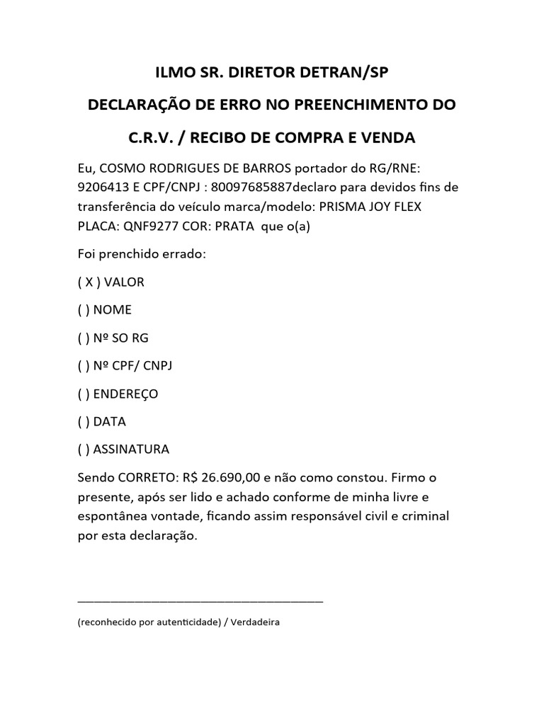 Erro Preenchimento Dut | PDF | Negócios | Direito