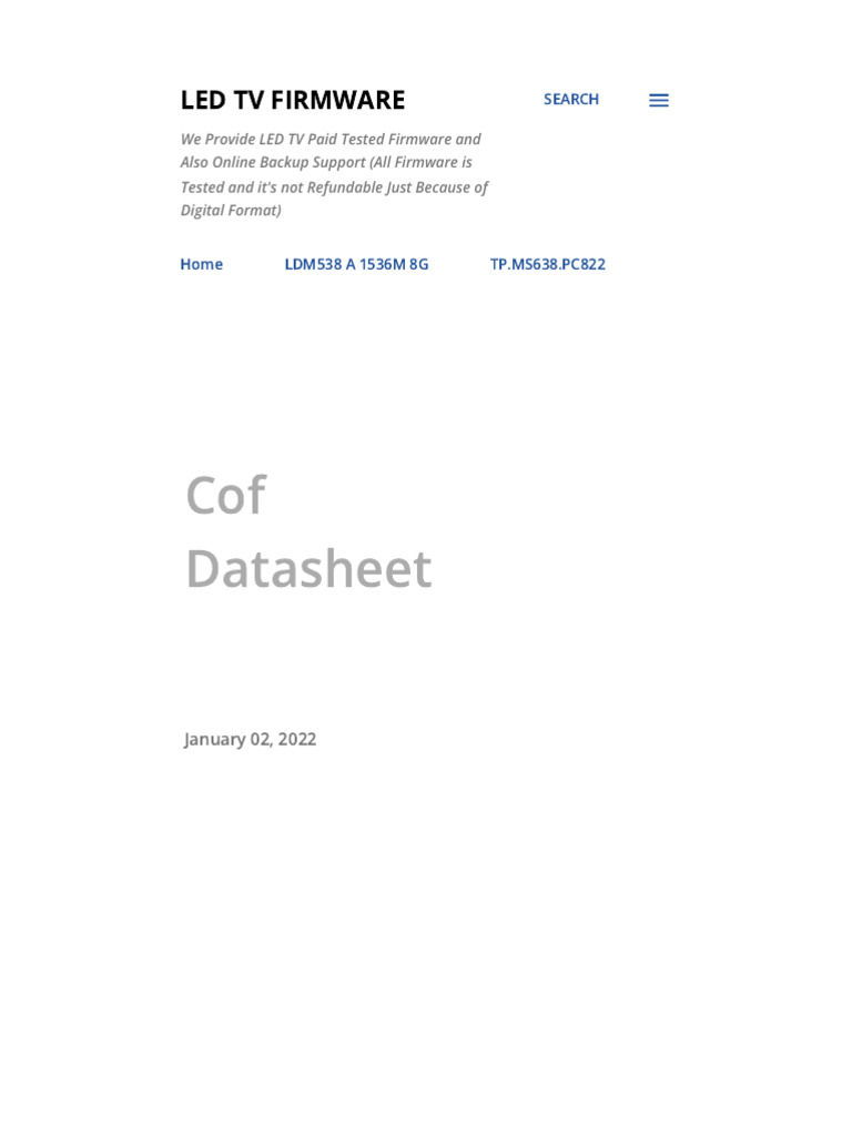 Cof Datasheet | Download Free PDF | Tablet Computer | Information Appliances