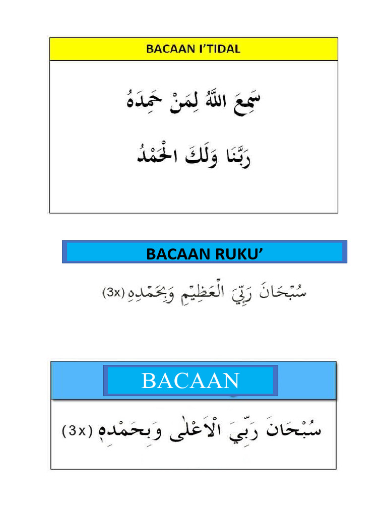 Bacaan Rukuk, Iktidal, Sujud | PDF