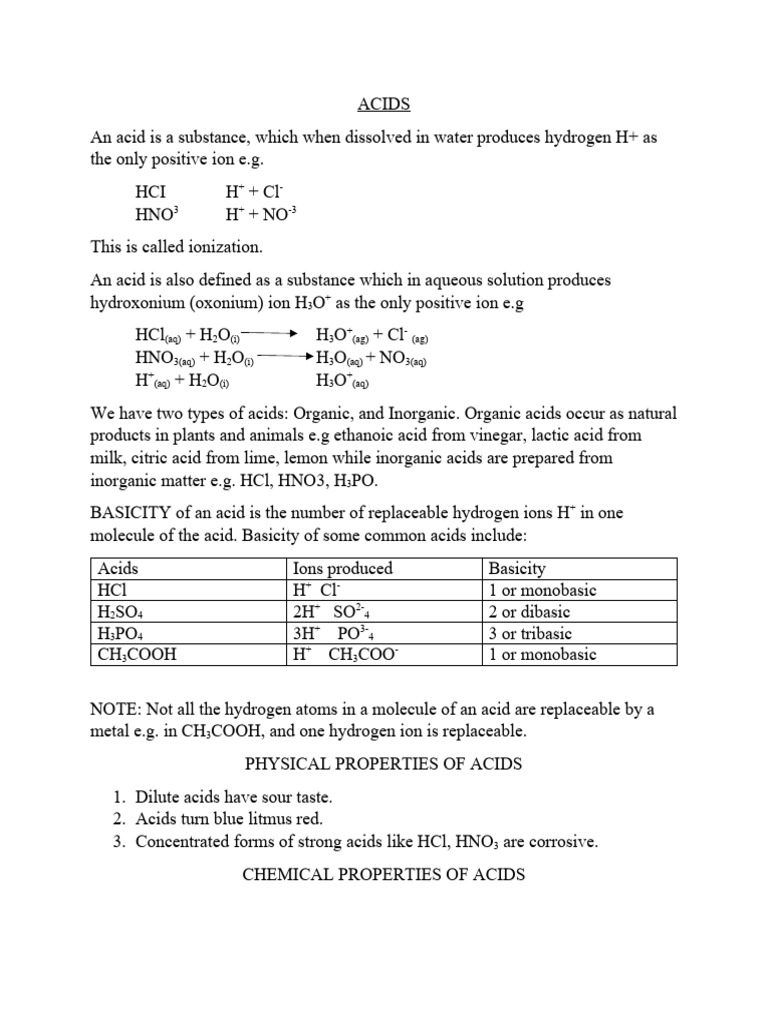Acids | PDF | Acid | Hydroxide