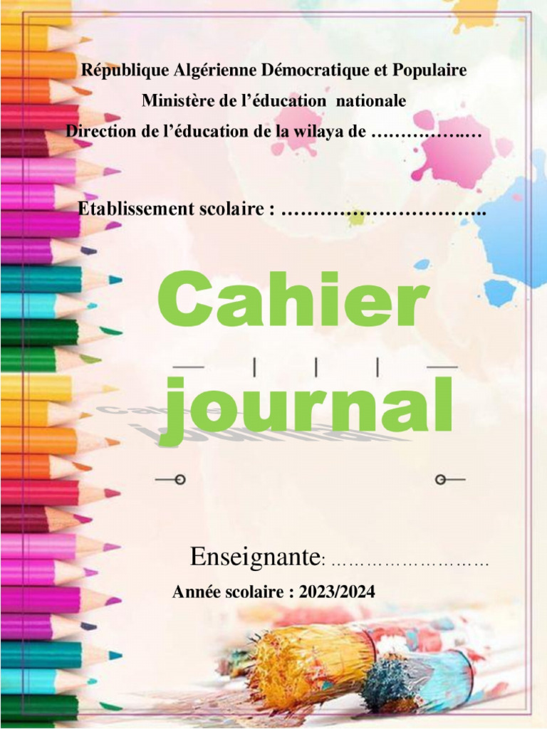 Cahier Journal 1 2023 - 2024 | PDF