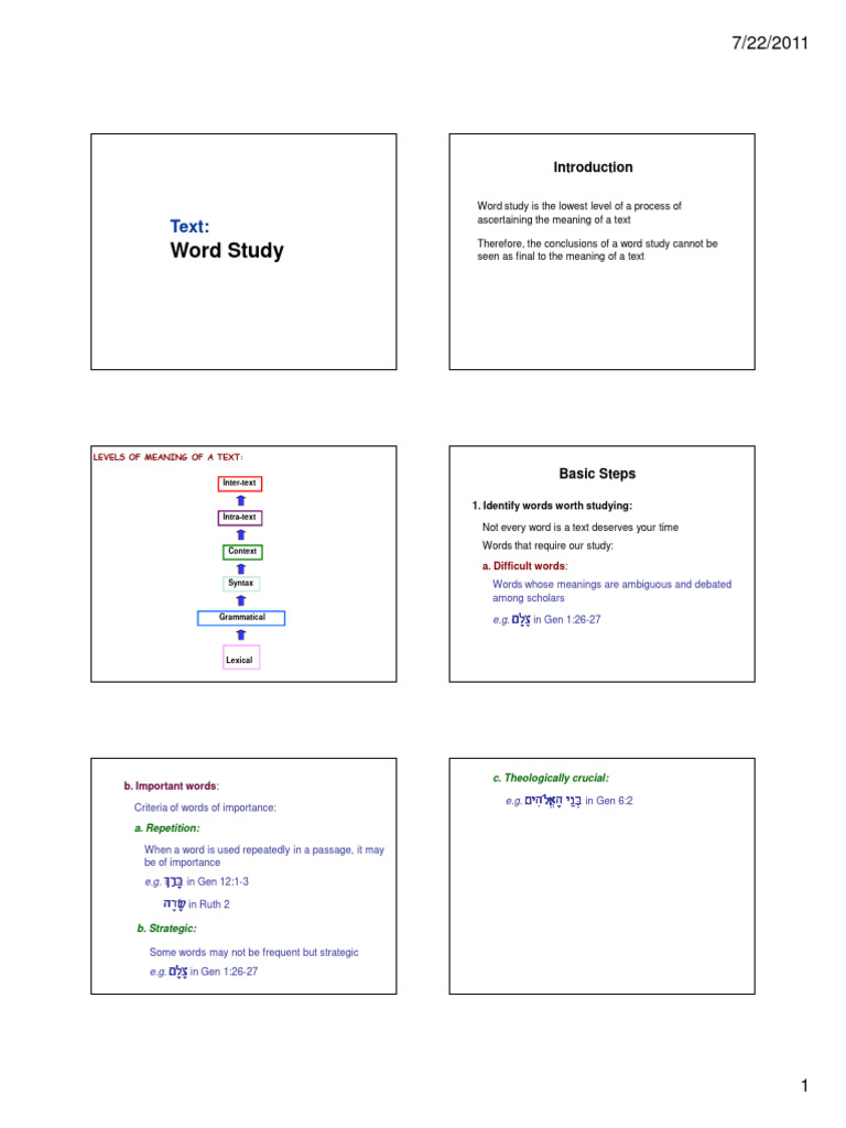Word Study | PDF | Word | Lexicon