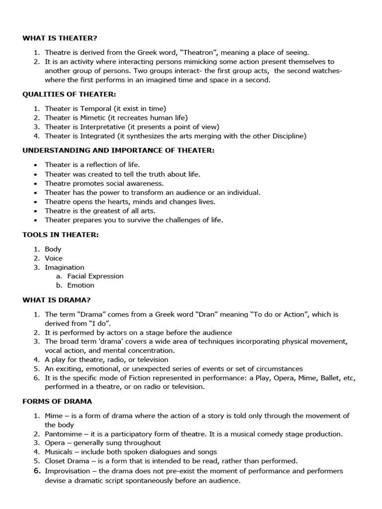 What Is Theater | PDF