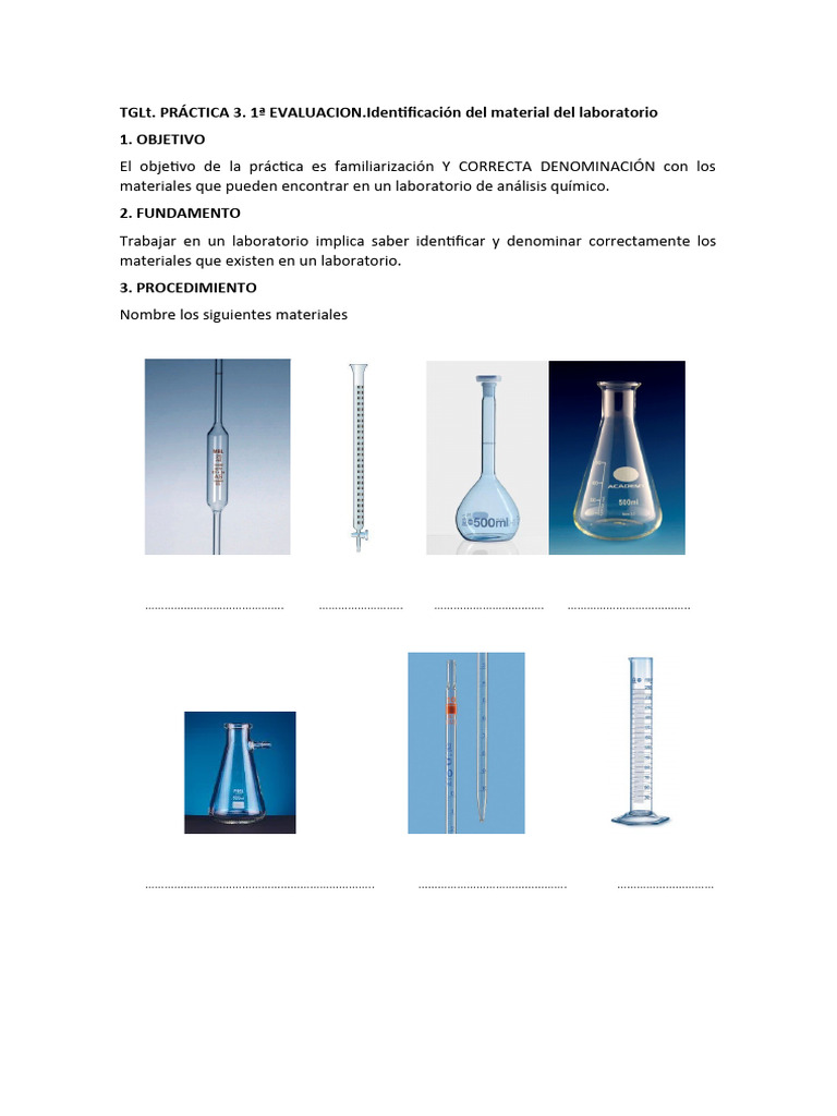Práctica 4. Identificación Del Material de Laboratorio | PDF | Juegos y ...