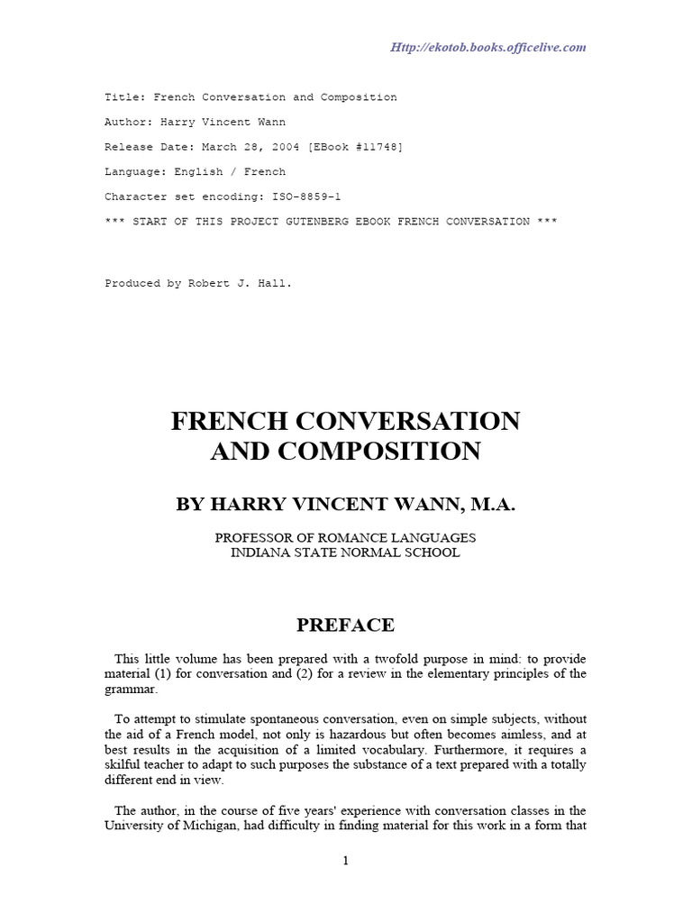 French Conversation and Composition | PDF | Verb | Pronoun