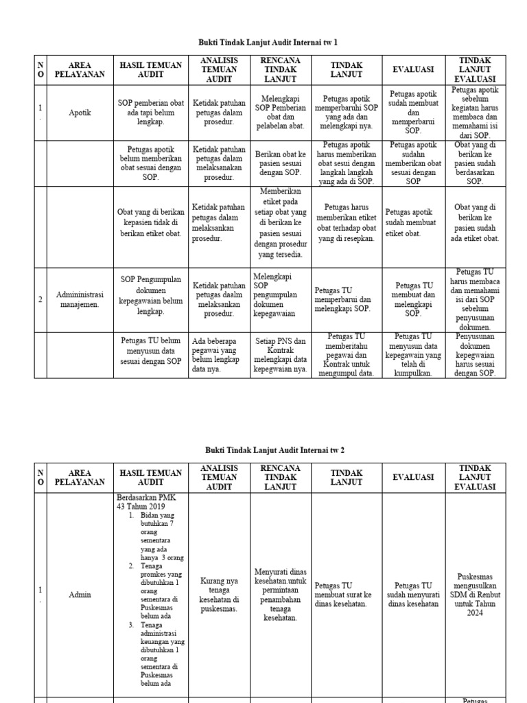 1.6.3.d Bukti RTL & TL Audit Internal | PDF