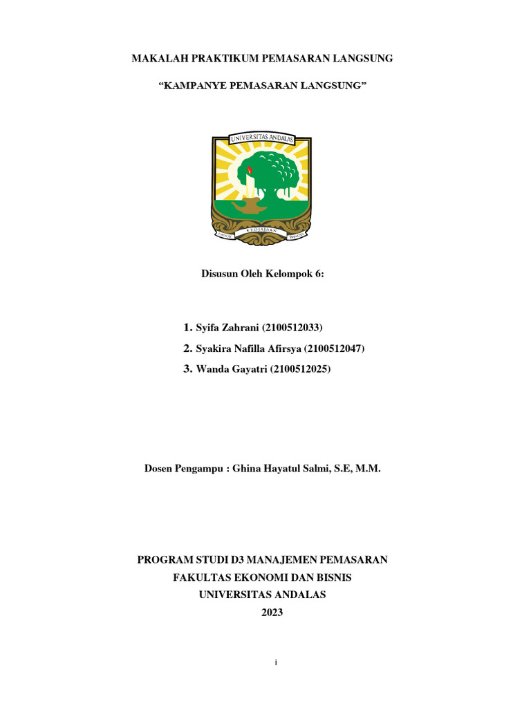 Makalah Kel 6 - Kampanye Pemasaran Langsung | PDF
