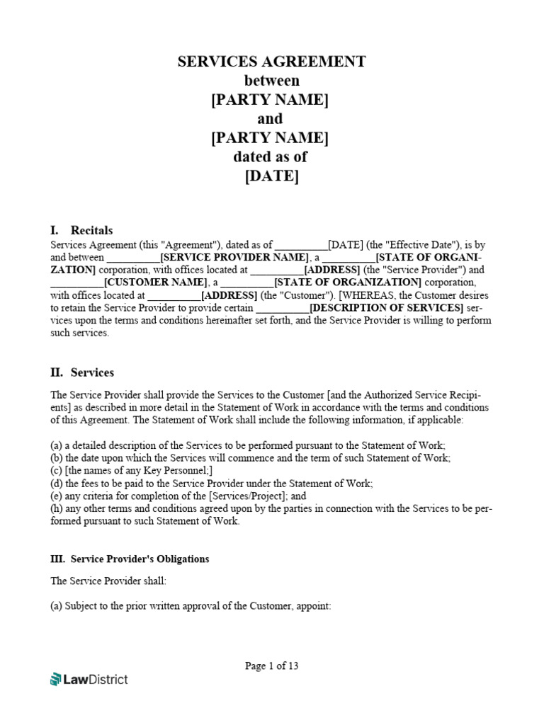 Service Agreement Template | Download Free PDF | Indemnity | Taxes