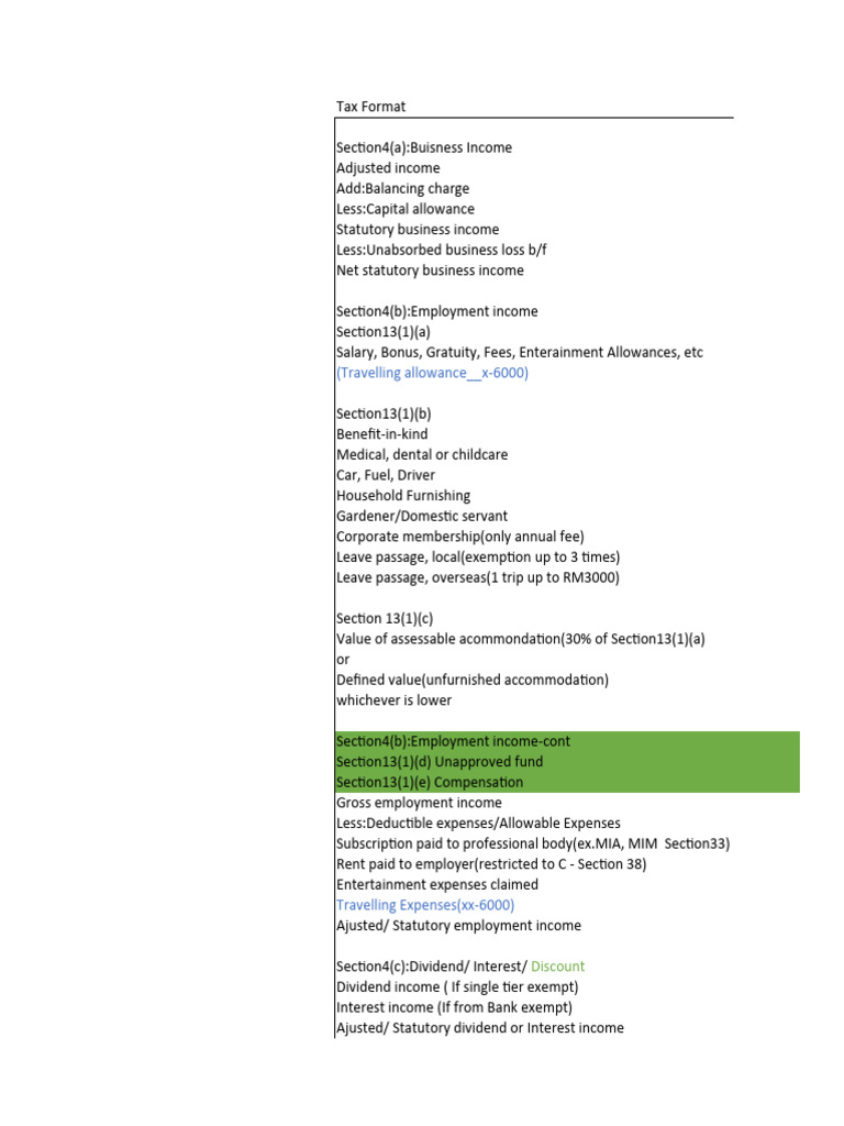Tax Format Pdf Income Expense