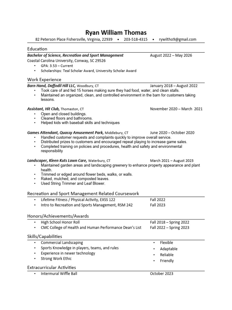 Recreation and Sport Management Template 2 2 | PDF