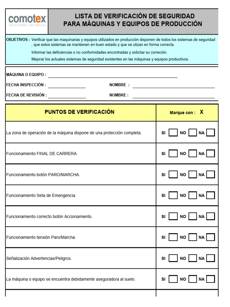 Verificación de Seguridad en Equipos de Producción | PDF