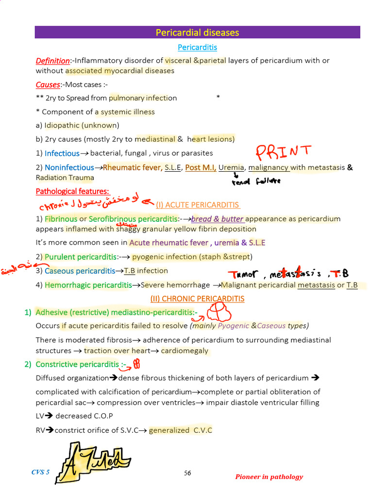 6- Pericarditis & myocarditis | PDF | Heart | Internal Medicine