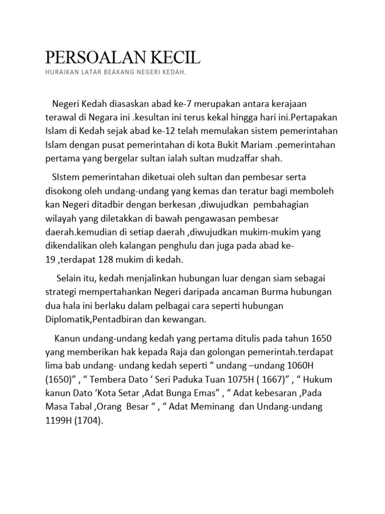 Persoalan Kecil | PDF
