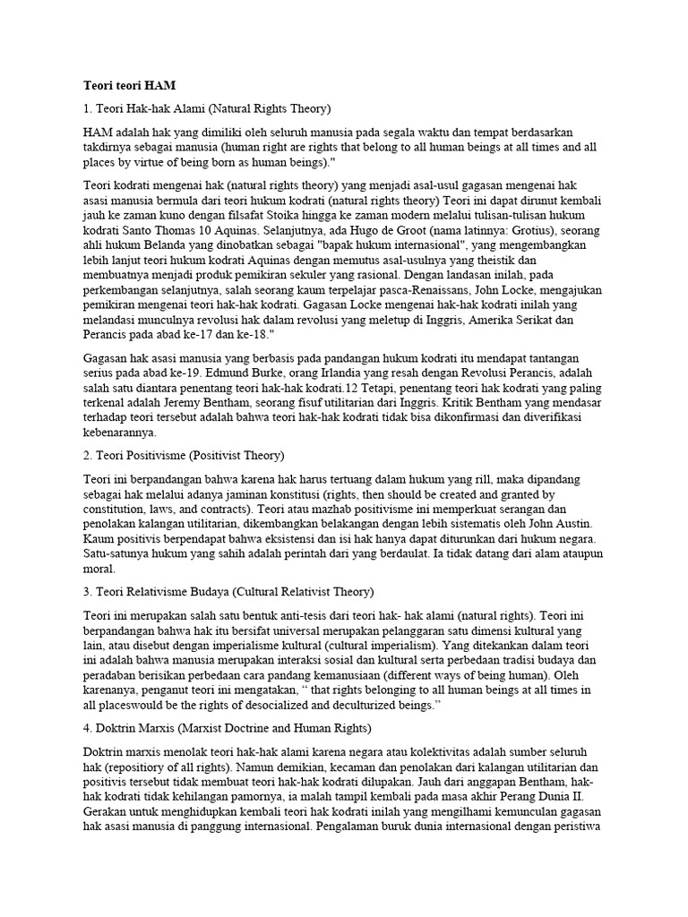 Teori & Sejarah HAM | PDF