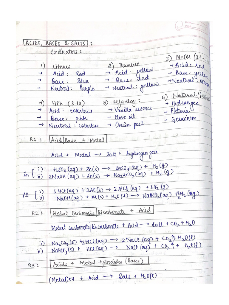 Acids Bases and Salts (Imp Topics Only) | PDF