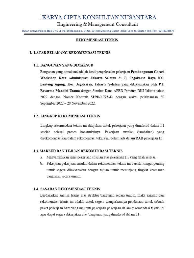 Rekomendasi Teknis | PDF