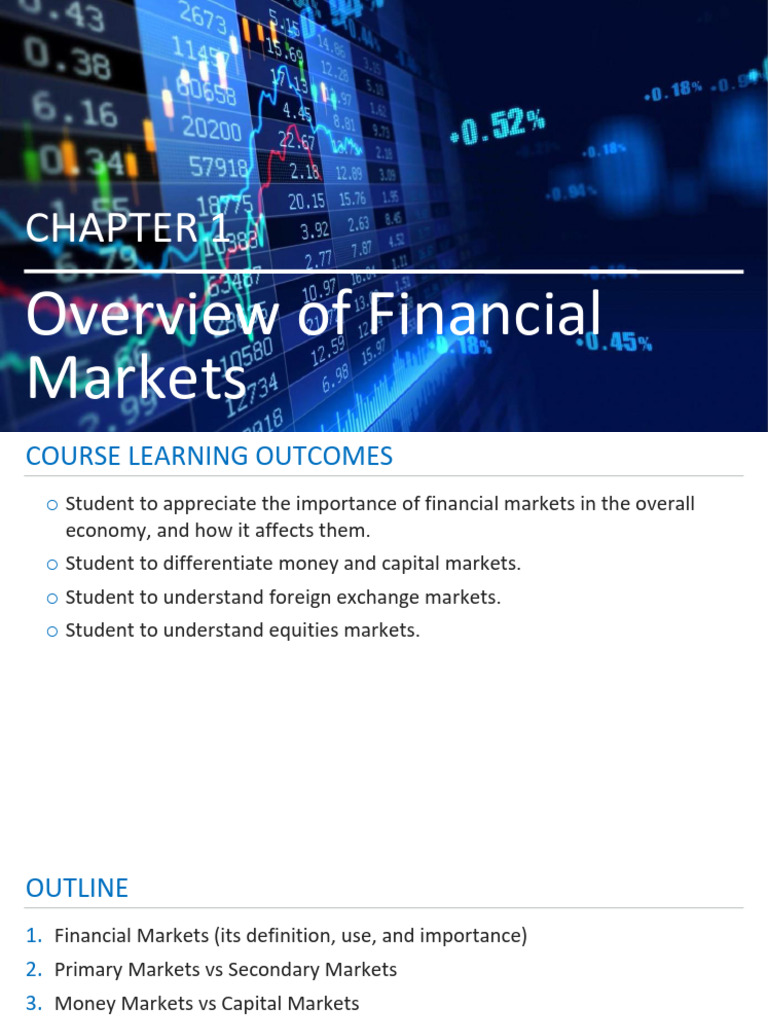 Chapter 1 Overview of Financial Markets | PDF | Financial Markets | Bonds (Finance)