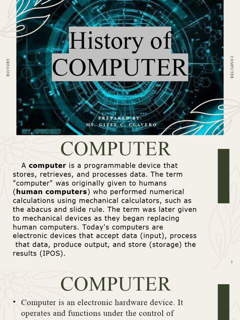History of Computer | PDF | Input/Output | Computer Data Storage