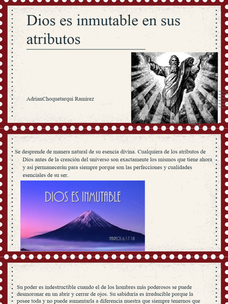 Dios Es Inmutable en Sus Atributos | PDF
