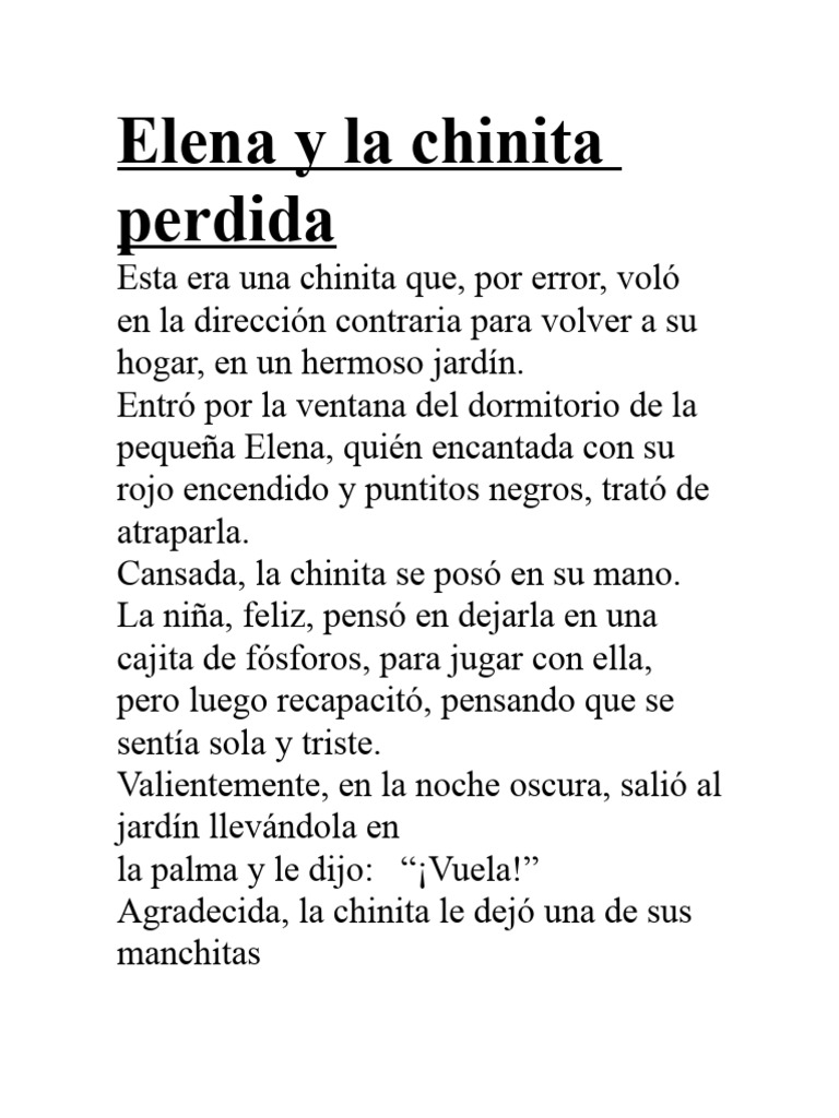 Elena y La Chinita Perdida | PDF