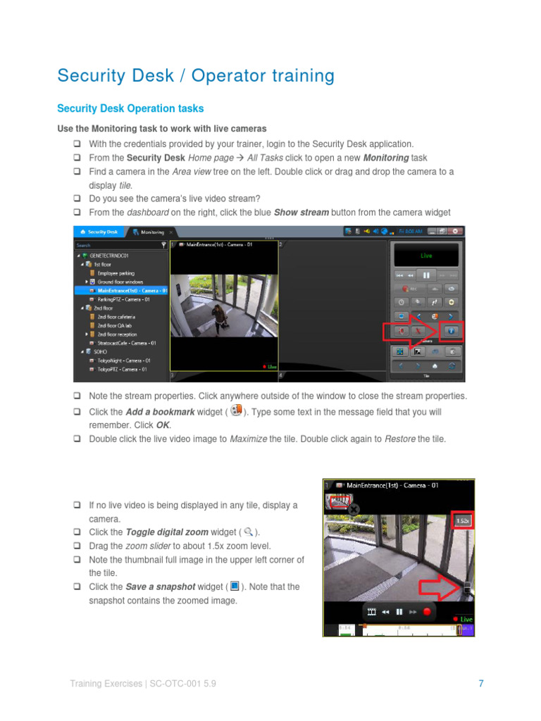 Genetec - Security Desk - Operator TrainingGuide | PDF | Video | Camera